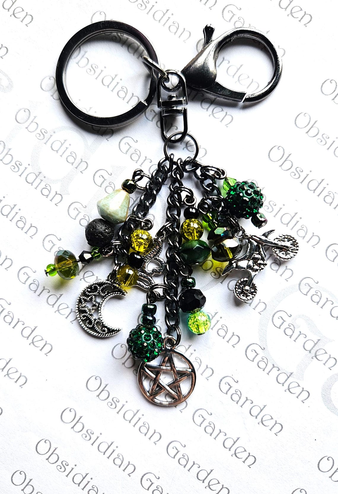 Deianira...green & Black Gothic Hand Made Original Bag Charm / Key ...