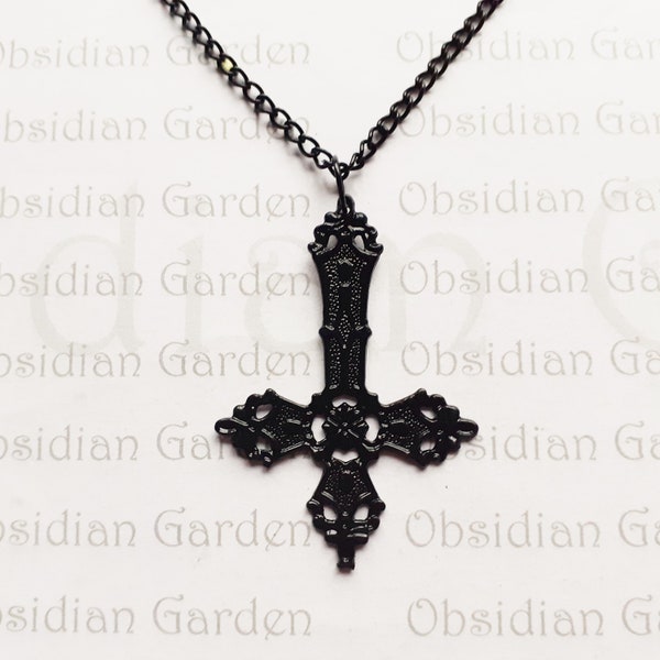 Inverted Cross Pendant Necklace - Etsy