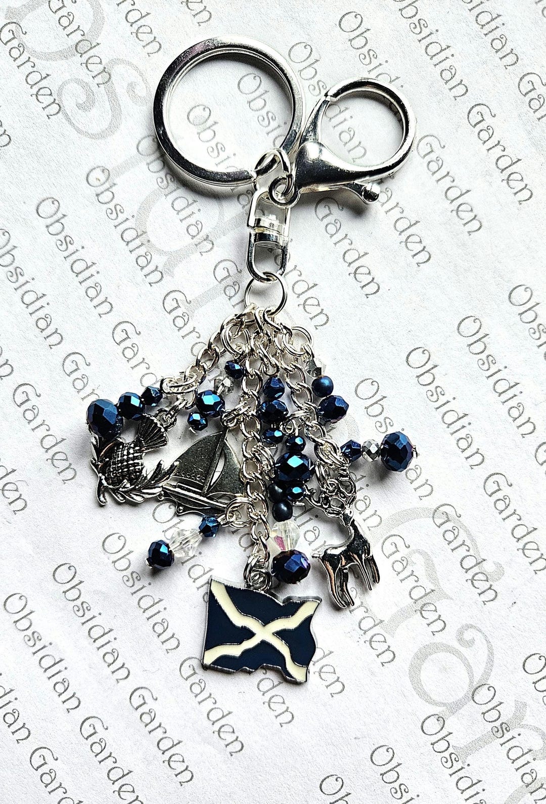 Metallic Blue Scotland Hand Made Original Bag Charm/keyring - Etsy