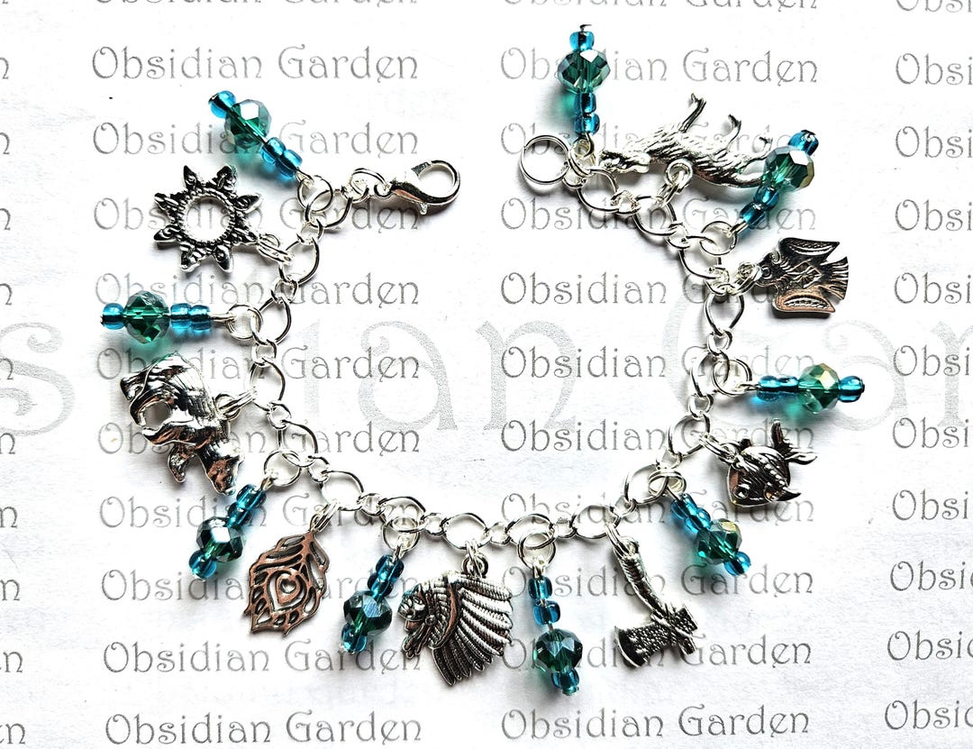 Turquoise FIRST NATION Hand Made Original Charm Bracelet - Etsy