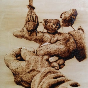 Original Wood Burning Picture. Hands. Pyrography Art Wall Decor ...