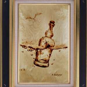 One-of-a-kind Pyrography Art: Detailed Wood Burning Realistic Drawing ...