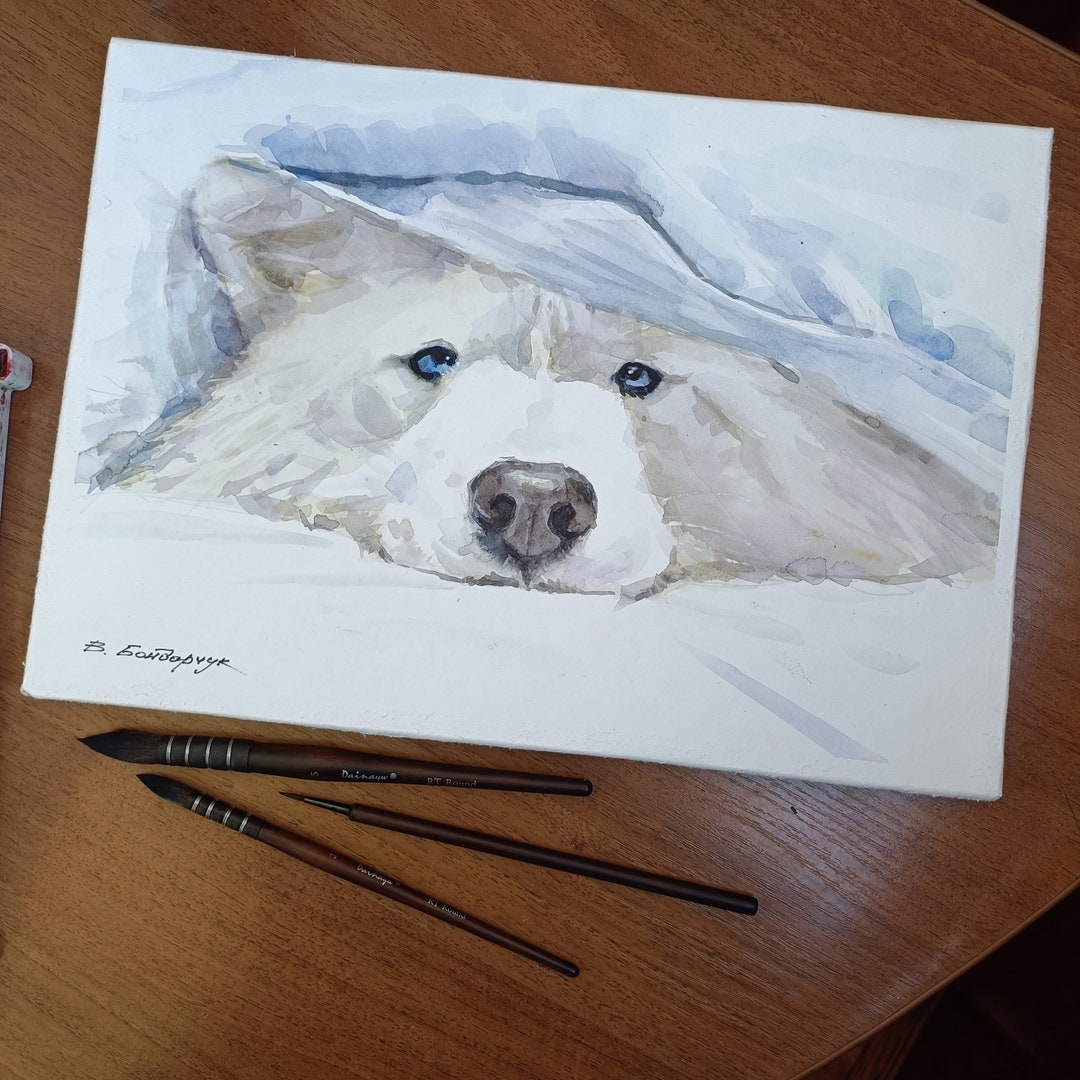Original Portrait of a Dog in Watercolor. Unique Watercolor ...