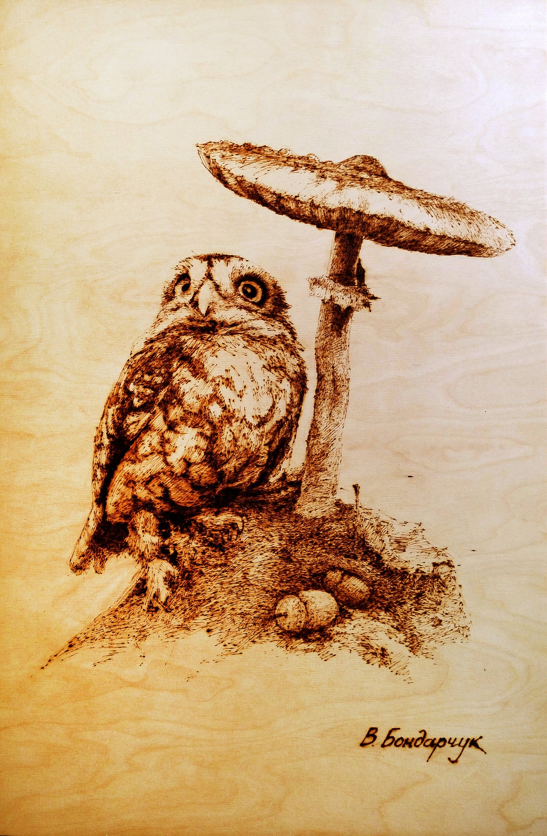 Handcrafted Realistic Wood Burning Art: Pyrography Drawing of Nature - Etsy