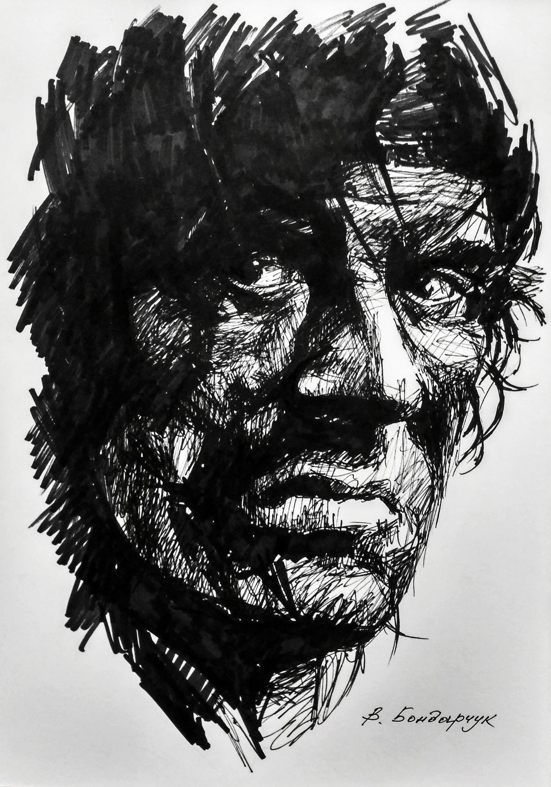Original Drawing With Marker. Rambo.custom Portrait Illustration ...