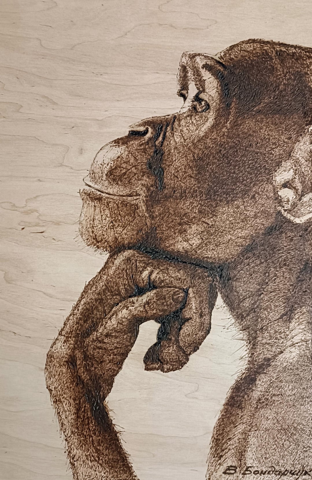 Realistic Art of Hand Burning Wood: Pyrographic Drawing - Animal ...