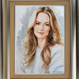 Unique Watercolor Portrait of a Beautiful Girl. One of a Kind ...