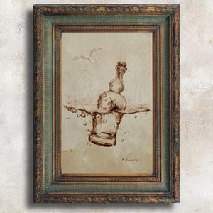 One-of-a-kind Pyrography Art: Detailed Wood Burning Realistic Drawing ...