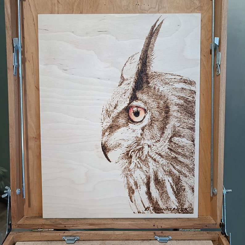 Original Wood Burning. Owl. Pyrographic Art as a Gift for a Wooden ...