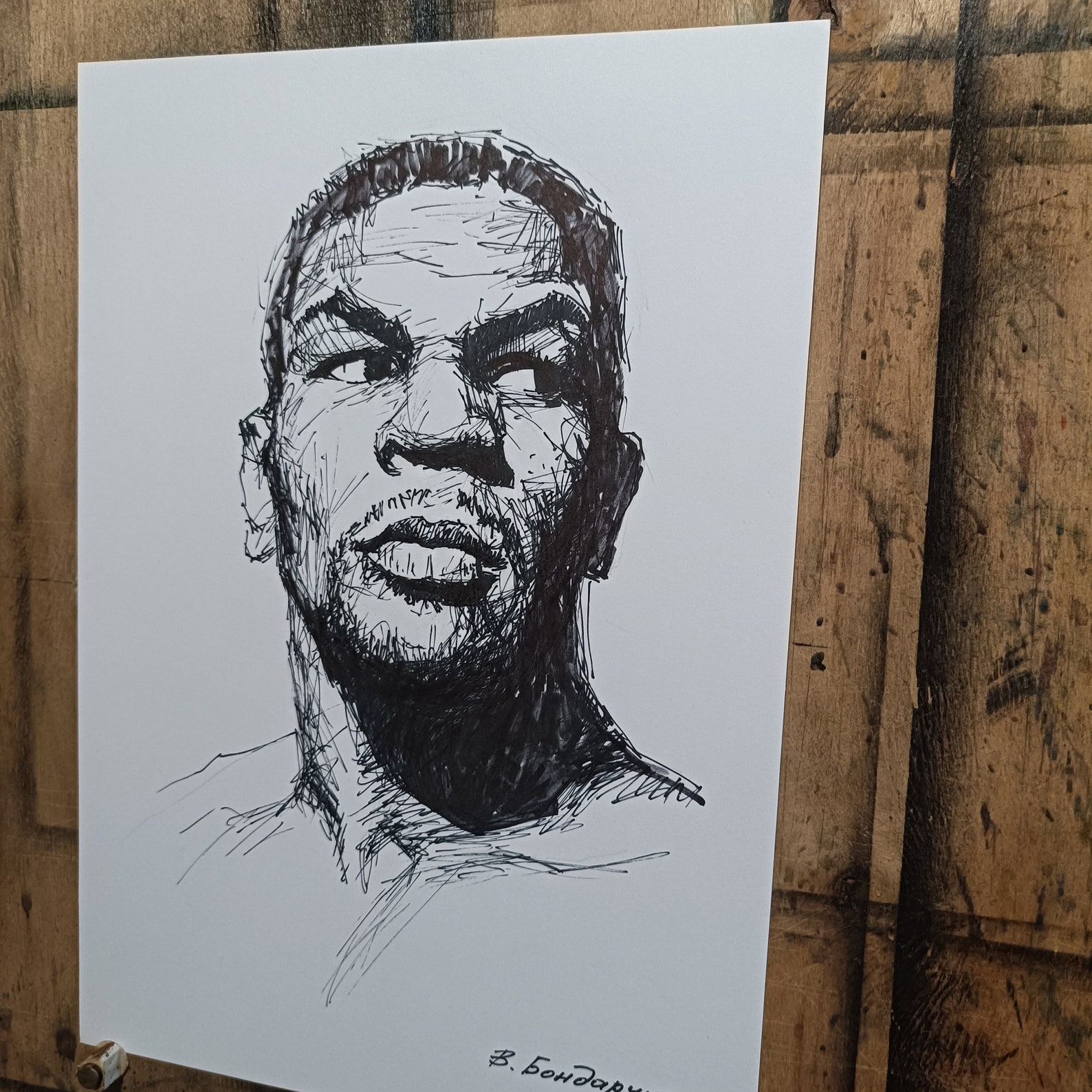 Original Portrait of Mike Tyson in Black Marker: A Stylish Tribute for ...