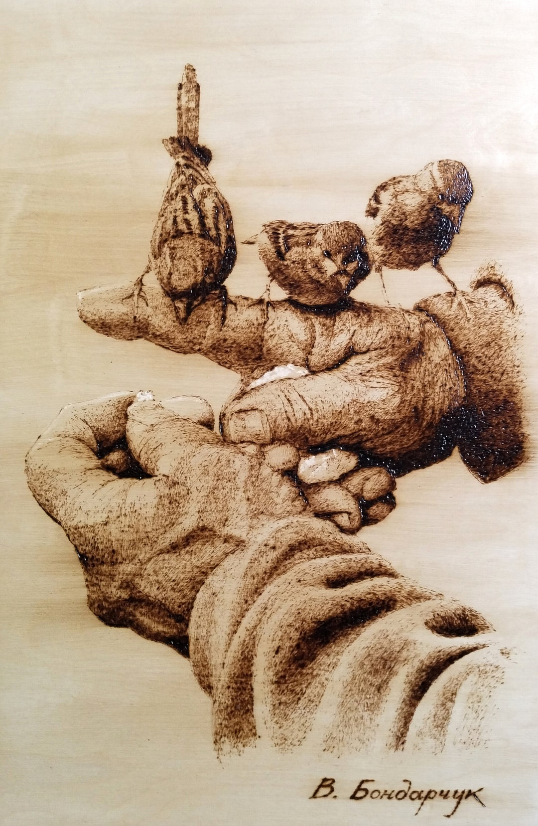 Original Wood Burning Picture. Hands. Pyrography Art Wall - Etsy