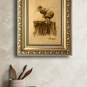 SNAILS. Original Pyrography Art Painting. Wood Burning Art - Etsy