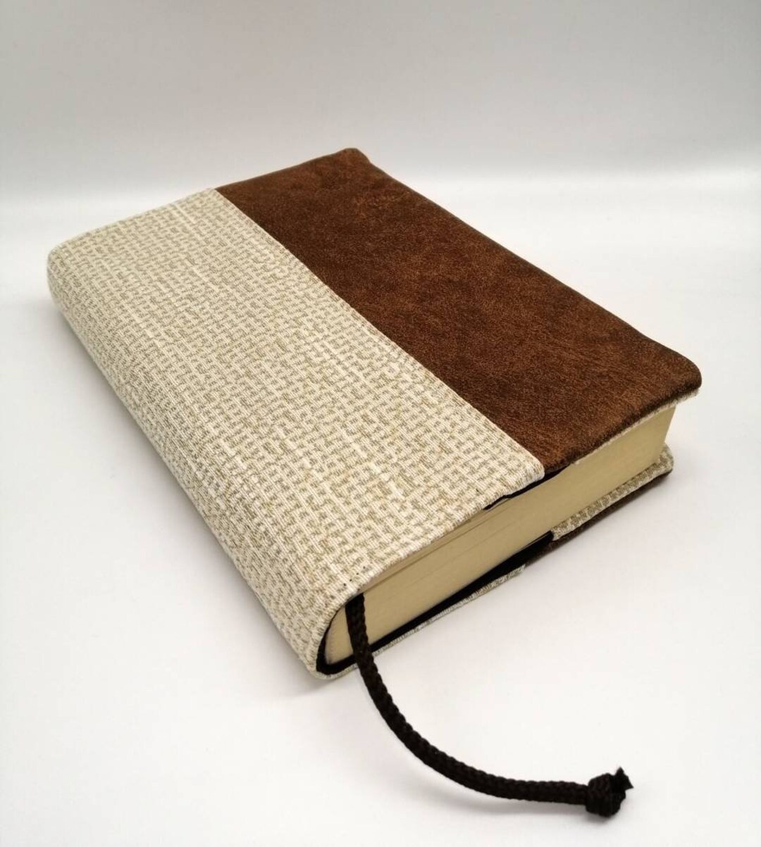 Book Cover Brown and Beige Reusable Book Protector Personalize With ...