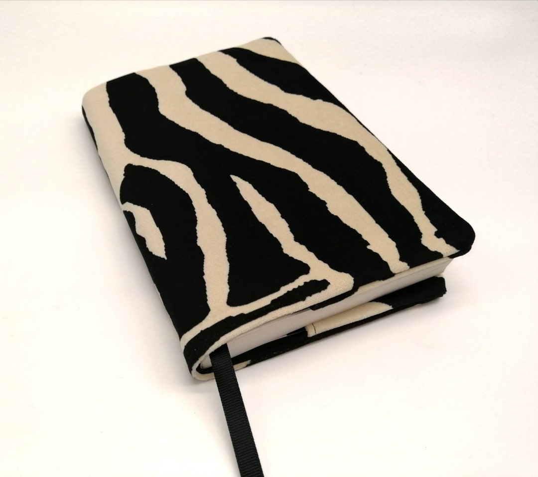 Velvet Zebra Book Cover - Reusable Book Protector - Etsy