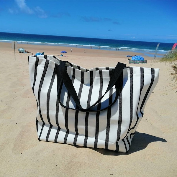 Striped Beach Bag - Etsy