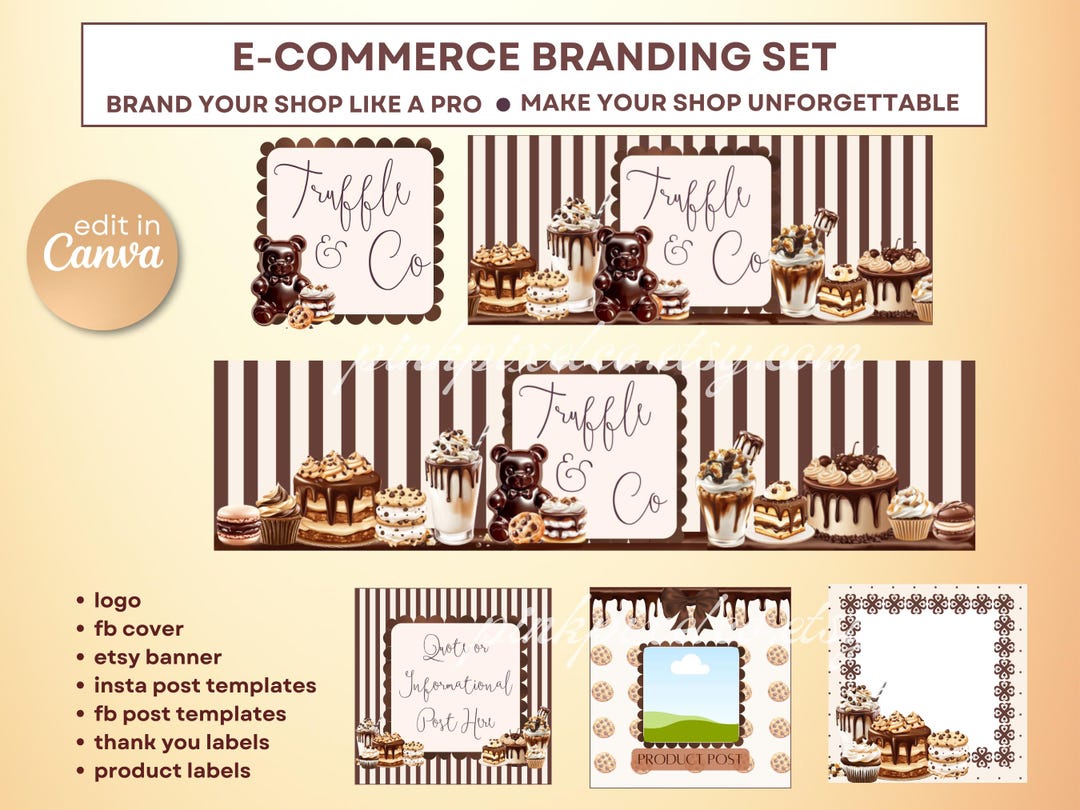 Truffle and Co Boutique Branding Set - Logo, Etsy Banner, Facebook ...