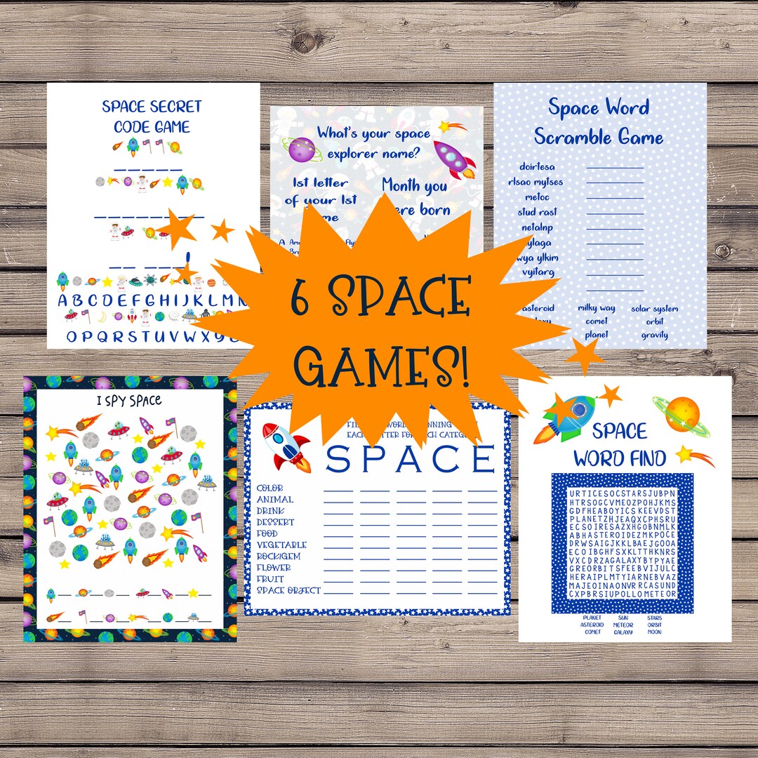 Space Game Bundle, Space Party Game, Digital Download, Instant Download ...