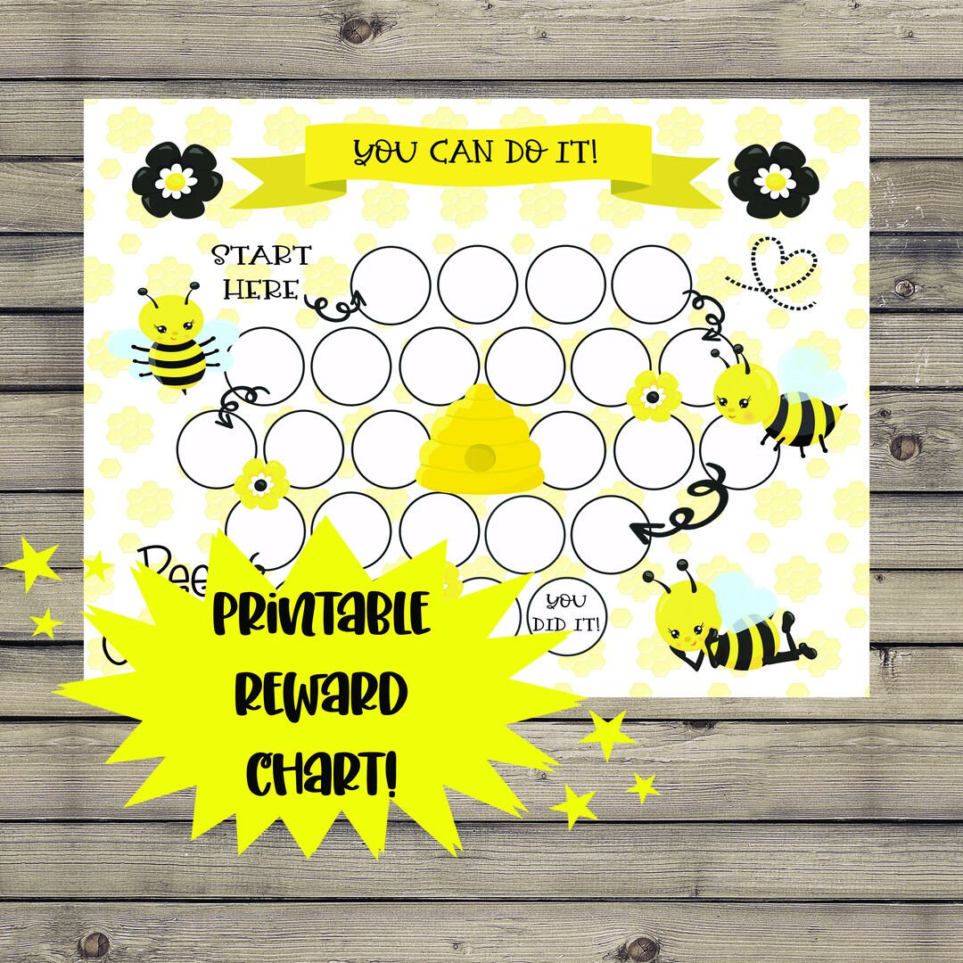 Bee Reward Chart Bee Behavior Chart Homework Chart Kids - Etsy