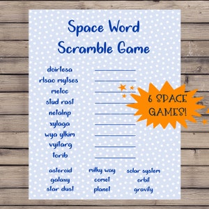 Space Game Bundle, Space Party Game, Digital Download, Instant Download ...