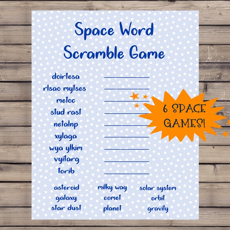 Space Game Bundle, Space Party Game, Digital Download, Instant Download ...
