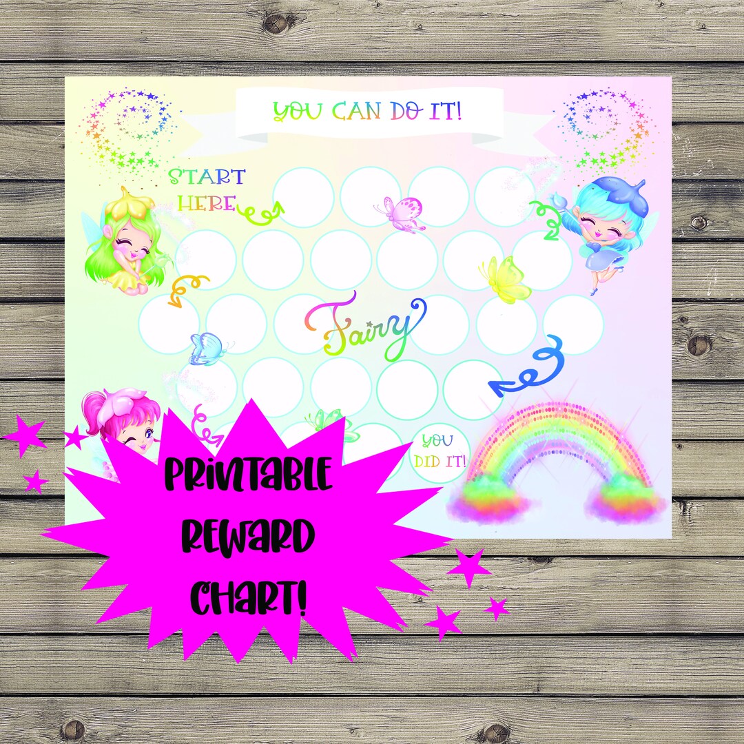 Fairy Reward Chart Fairy Behavior Chart Kids Reward Chart - Etsy