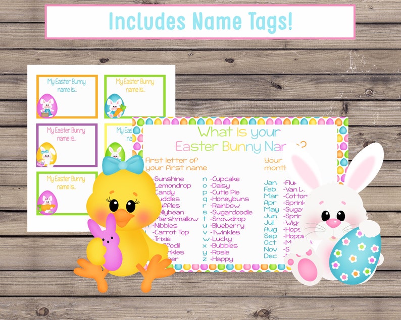 Printable Easter Name Game, What's Your Bunny Name Game, Print at Home ...