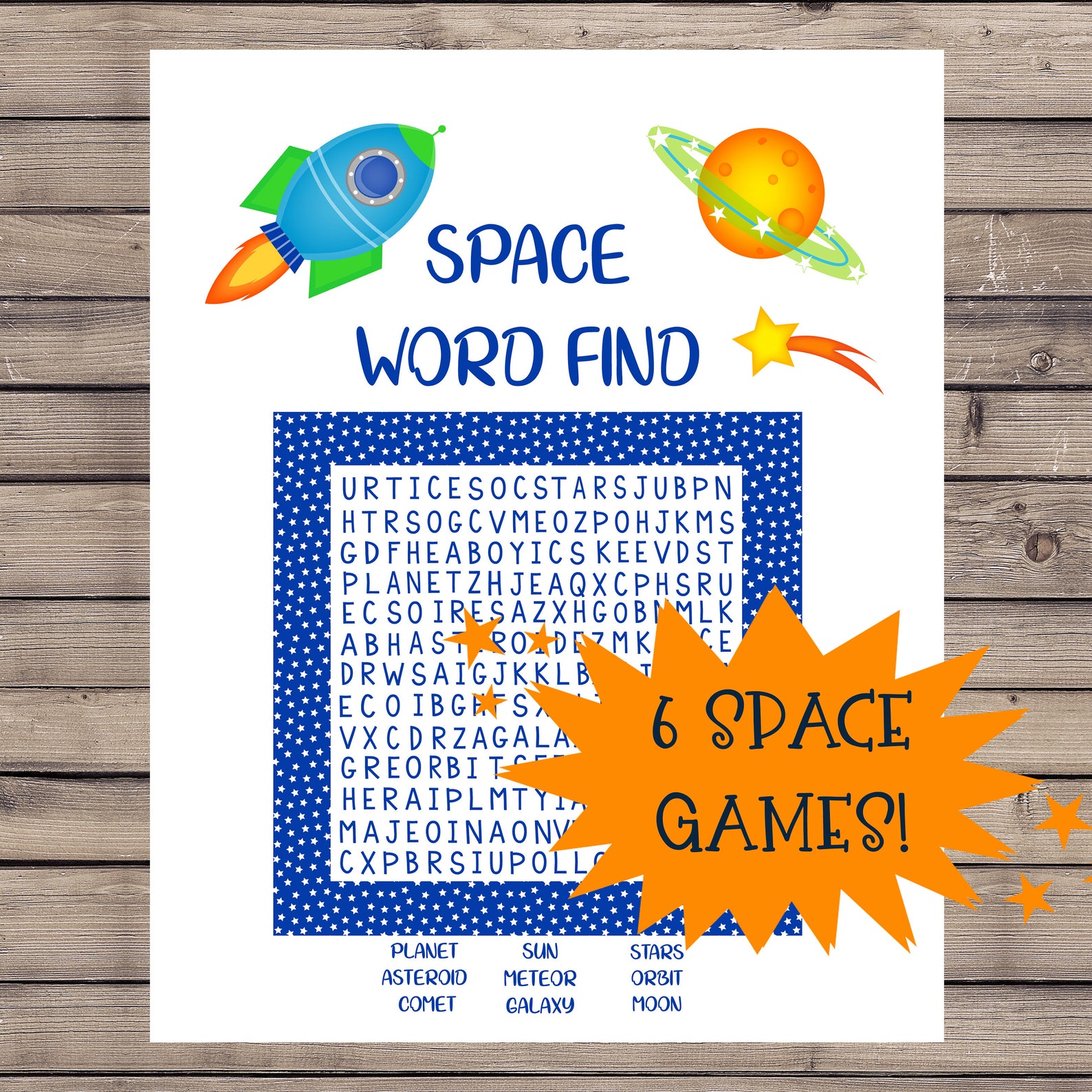 Space Game Bundle, Space Party Game, Digital Download, Instant Download ...