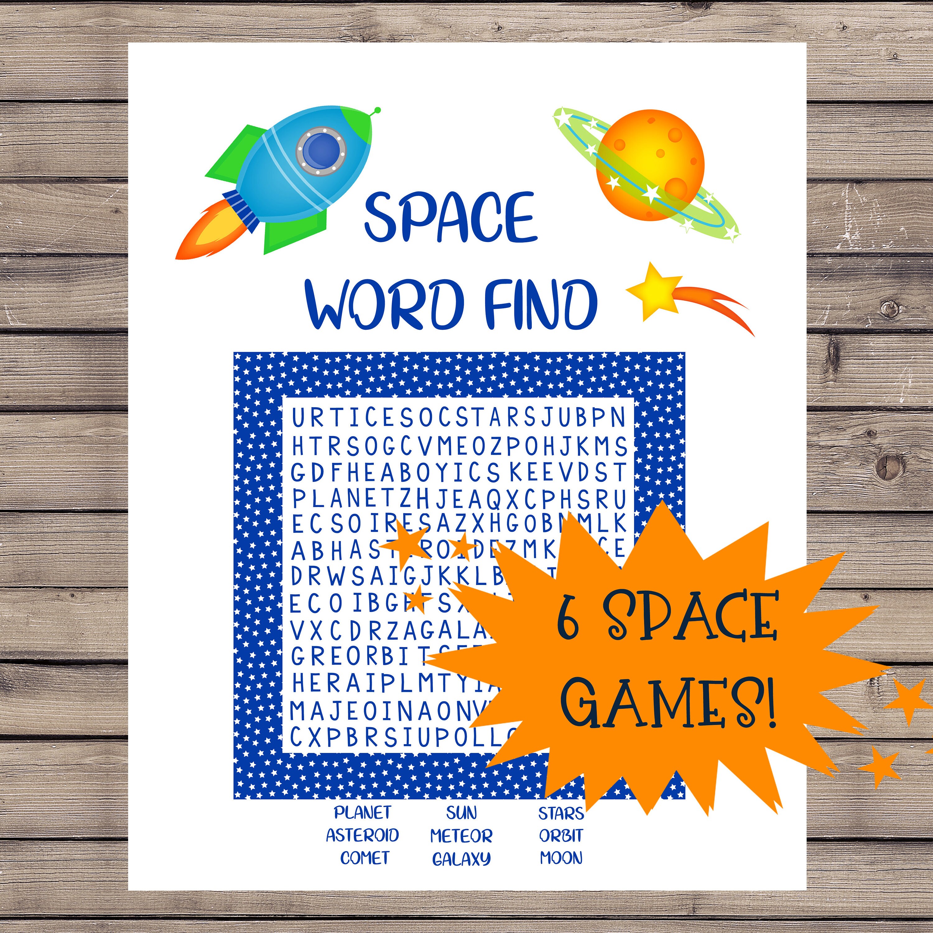 Space Game Bundle, Space Party Game, Digital Download, Instant Download ...