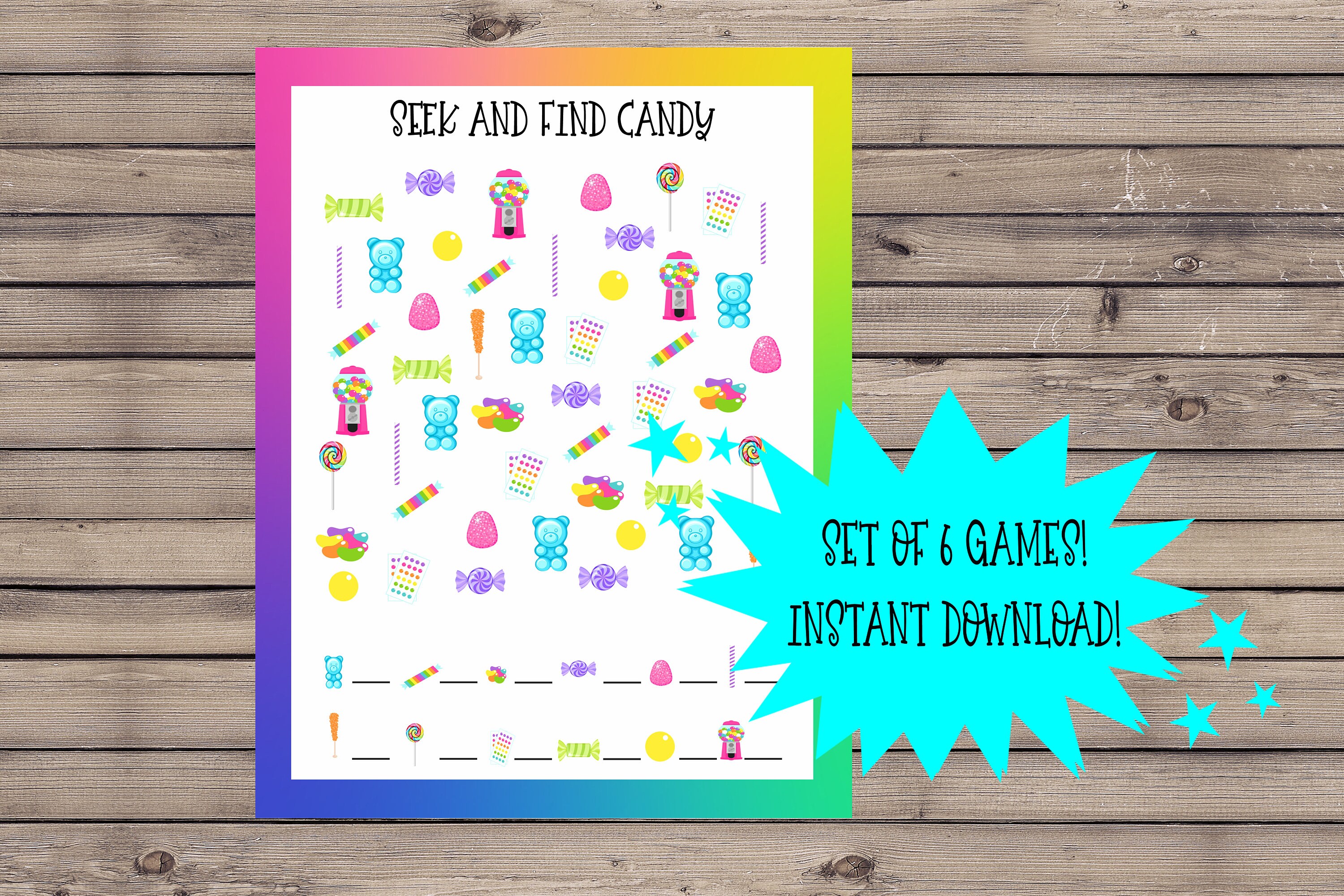 Candy Party Games Candy Birthday Party Game Bundle Digital - Etsy