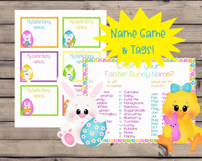 Printable Easter Name Game, What's Your Bunny Name Game, Print at Home ...