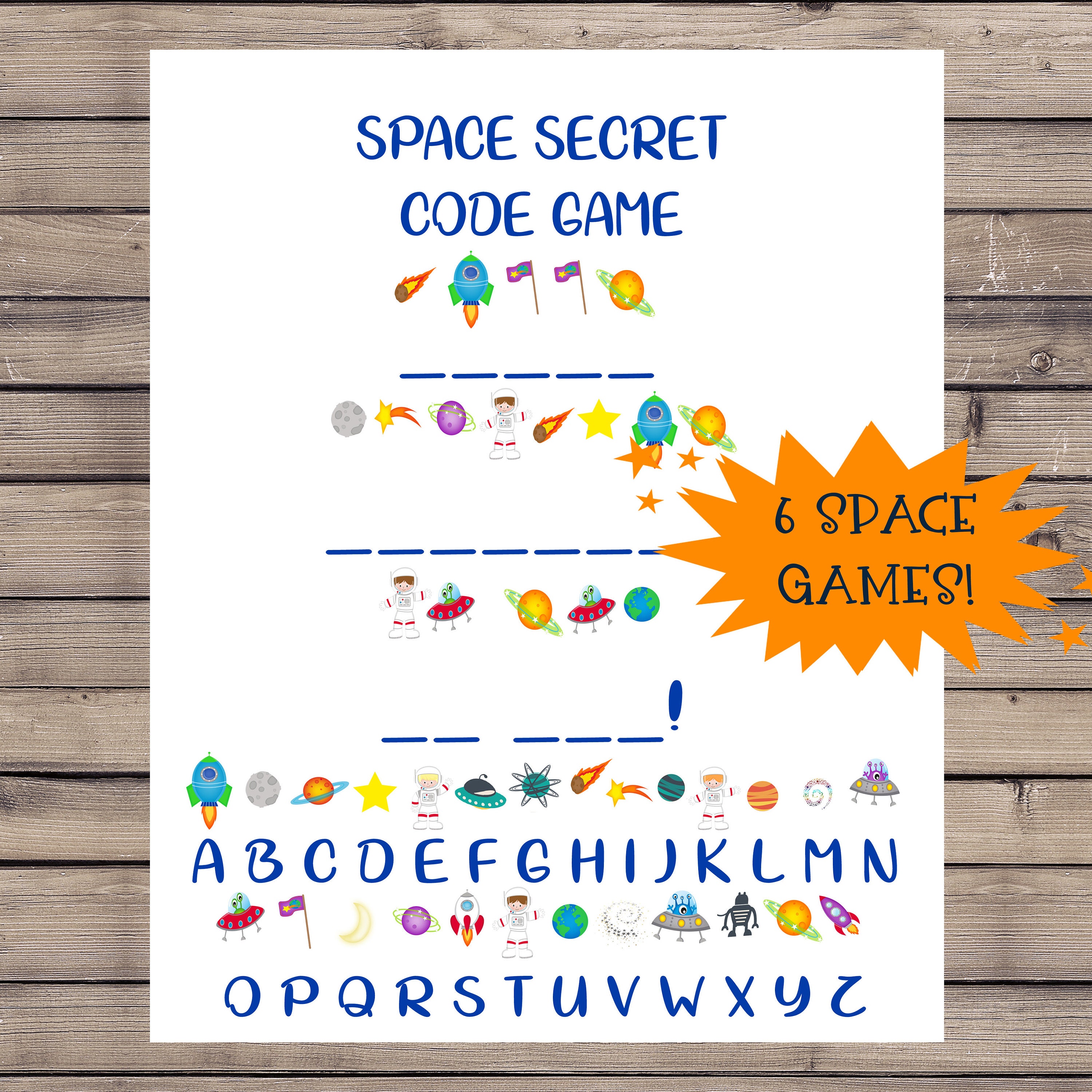 Space Game Bundle, Space Party Game, Digital Download, Instant Download ...