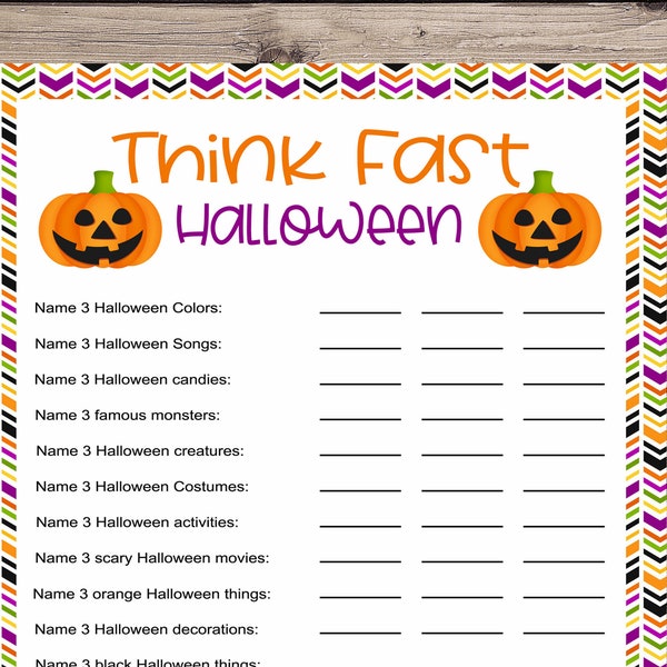 Think Fast Game - Etsy