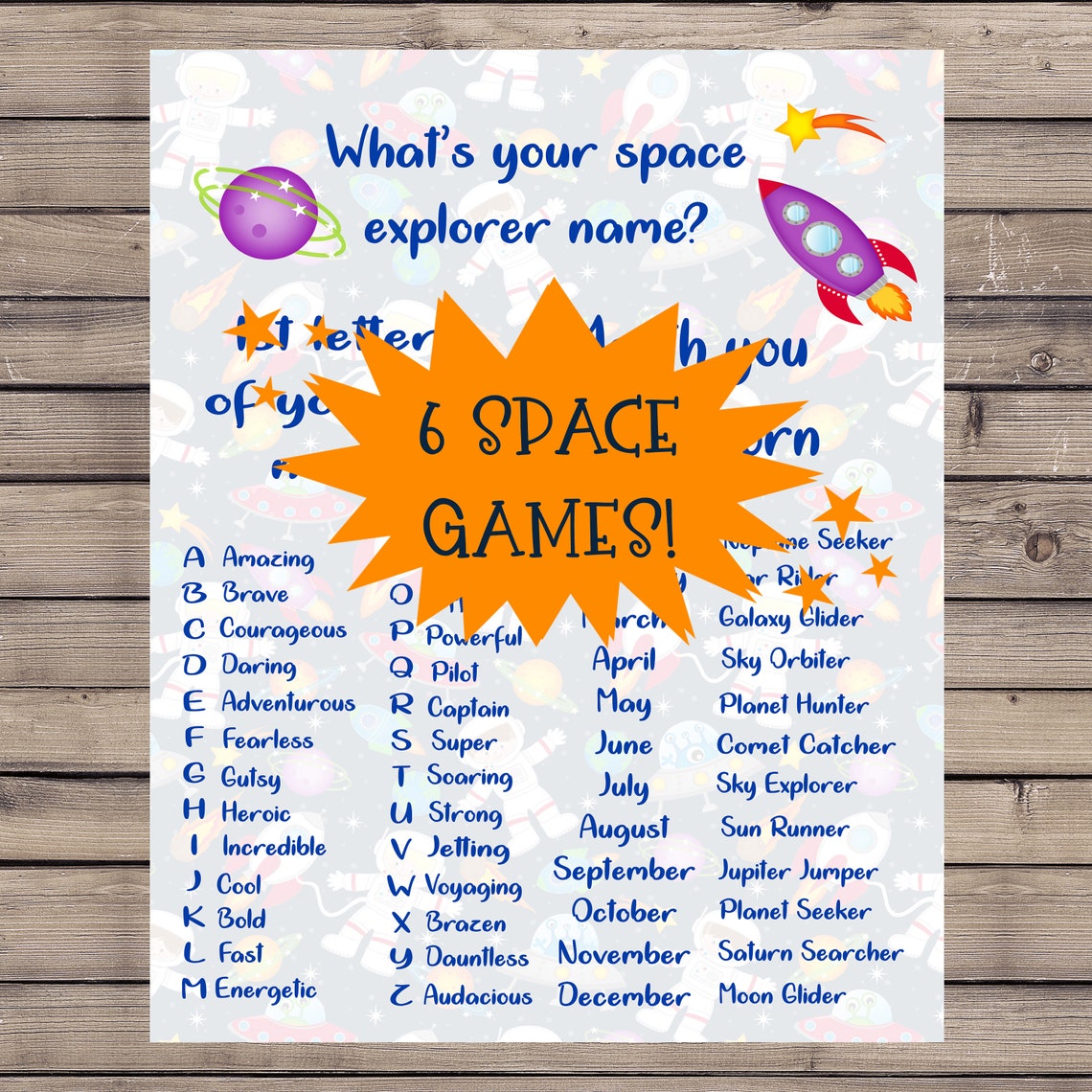 Space Game Bundle, Space Party Game, Digital Download, Instant Download ...