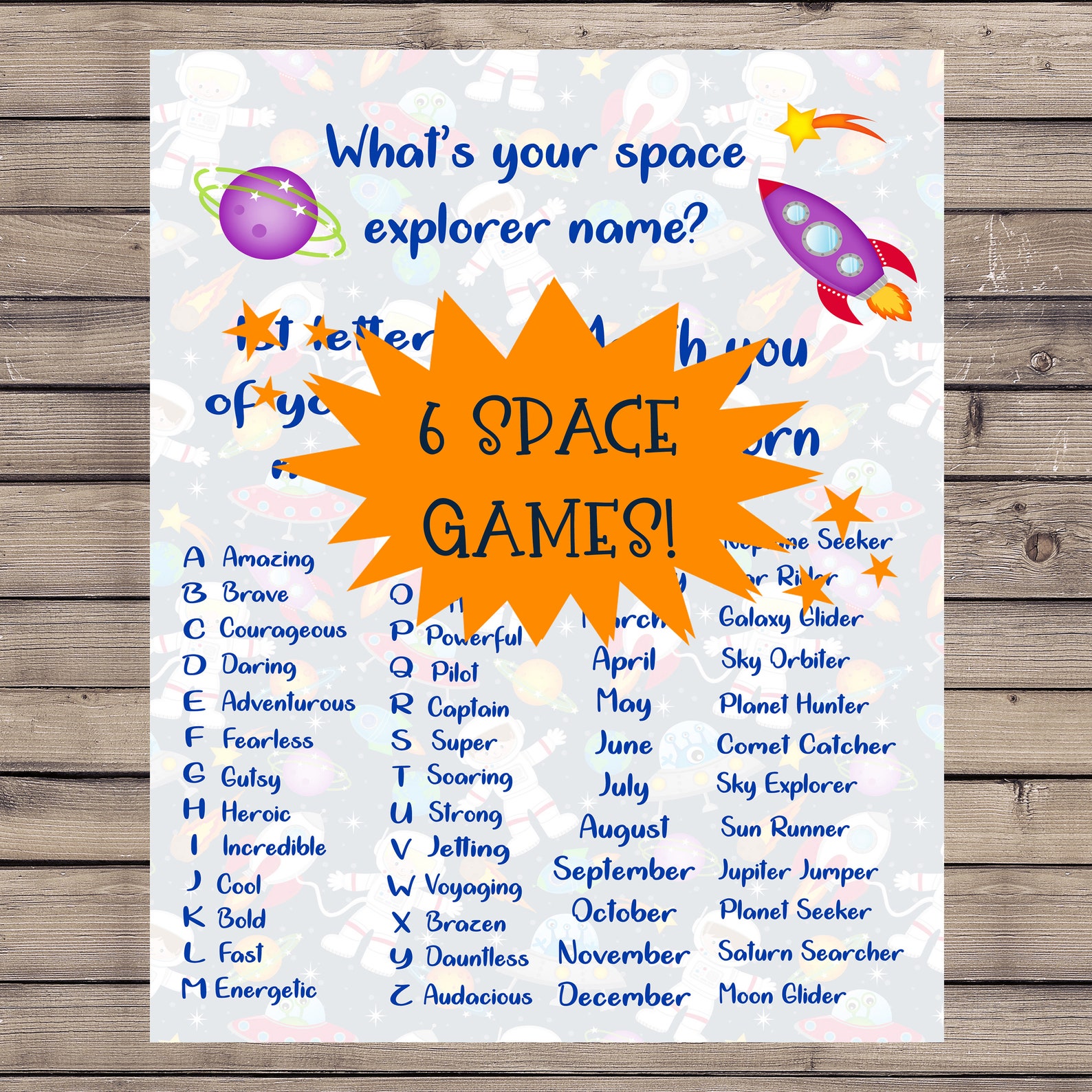 Space Game Bundle, Space Party Game, Digital Download, Instant Download ...