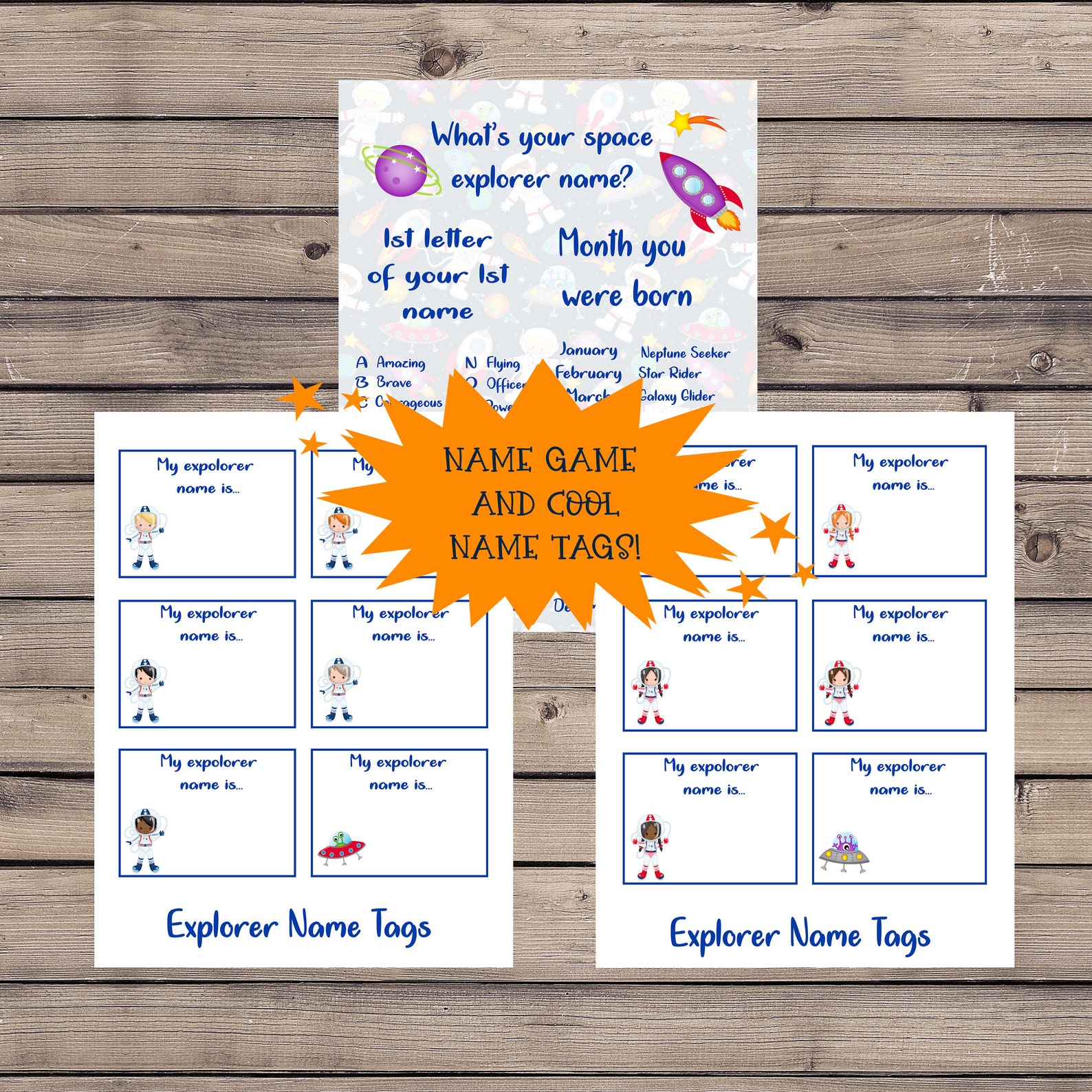 Space Game Bundle, Space Party Game, Digital Download, Instant Download ...