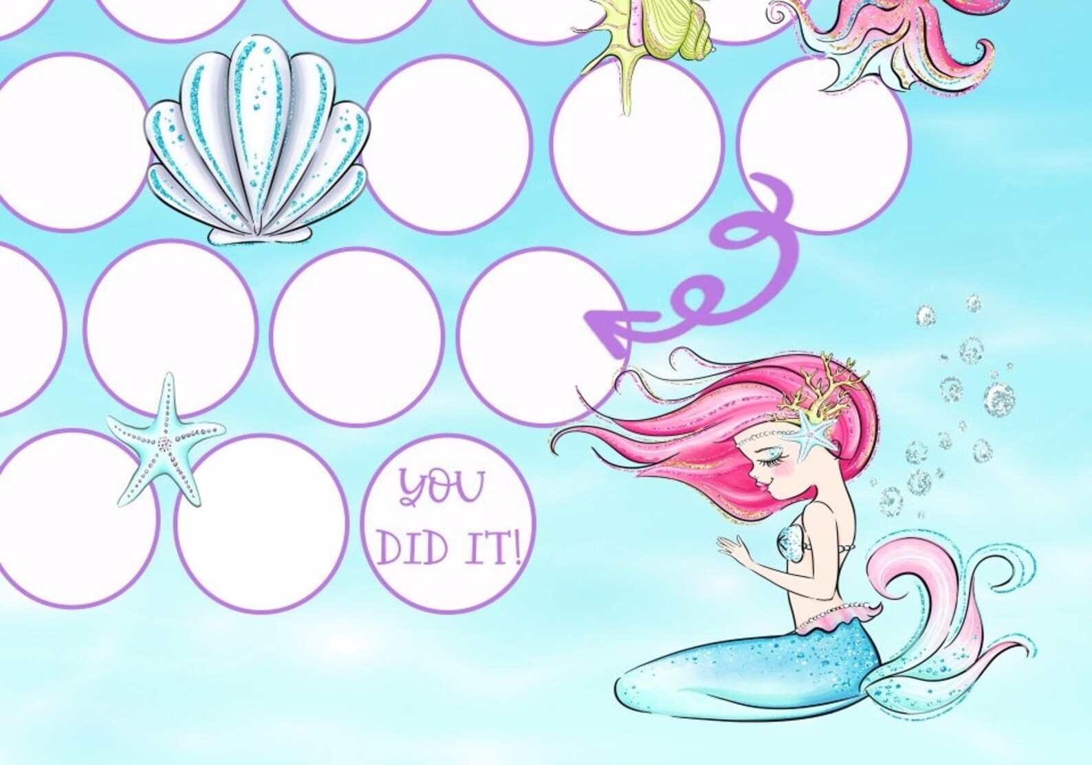Mermaid Reward Chart Homework Chart Behavior Chart Kids - Etsy