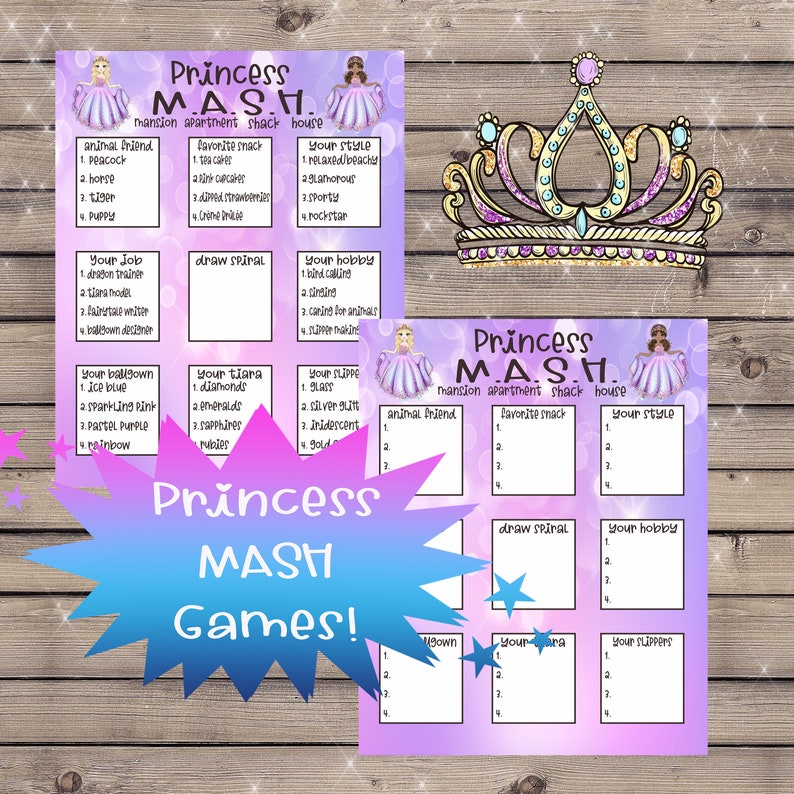 Printable Mash Game, Printable Princess Games, Princess Party Games ...