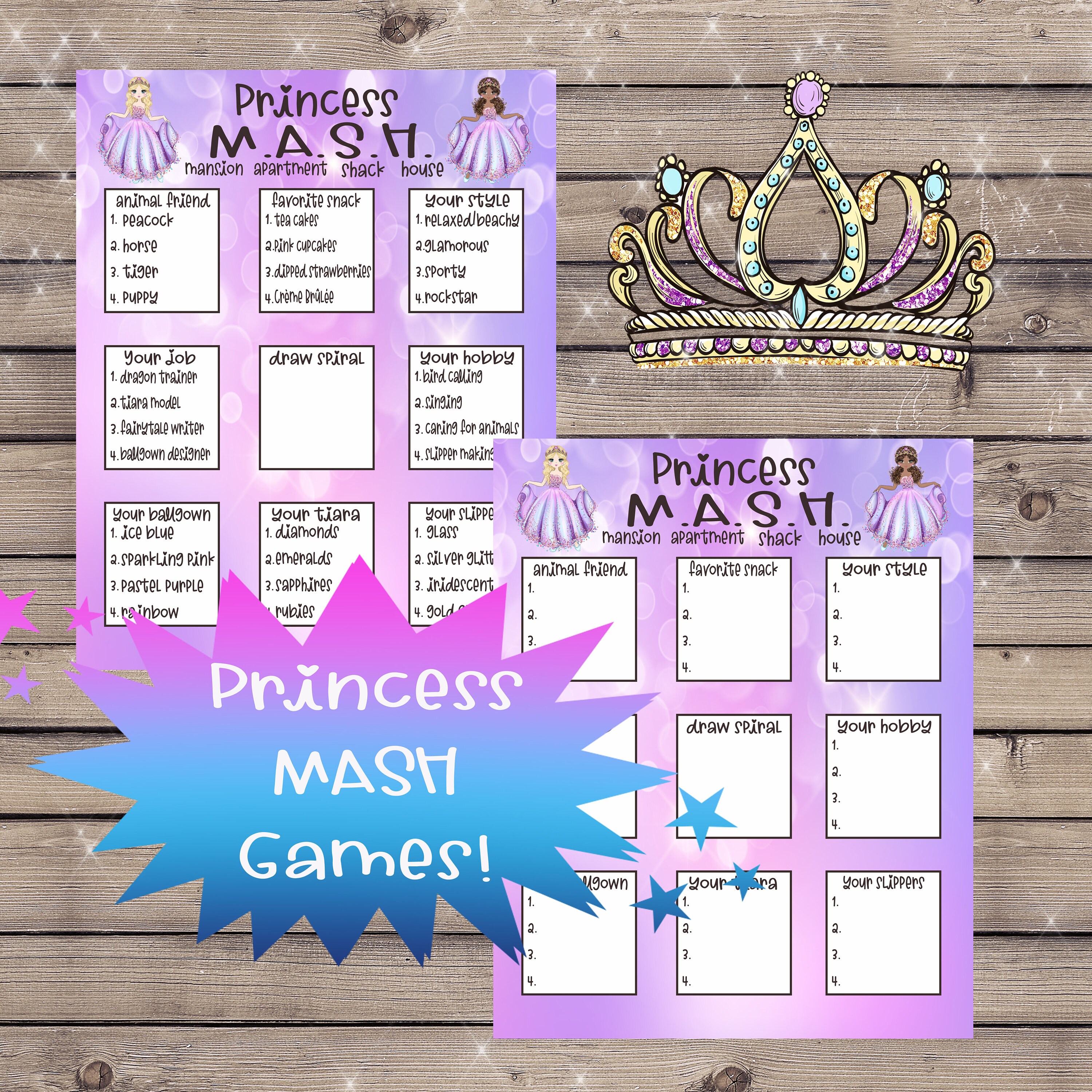 Printable Mash Game, Printable Princess Games, Princess Party Games ...