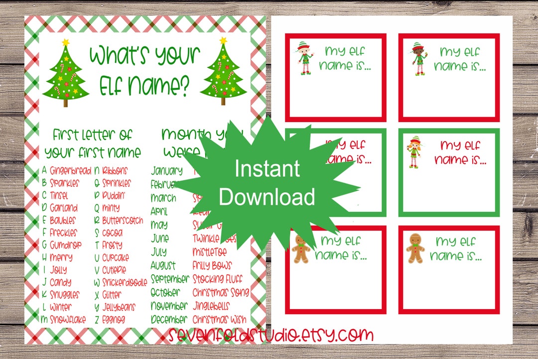 Elf Name Game, Christmas Name Game, Christmas Game, Printable, Instant ...
