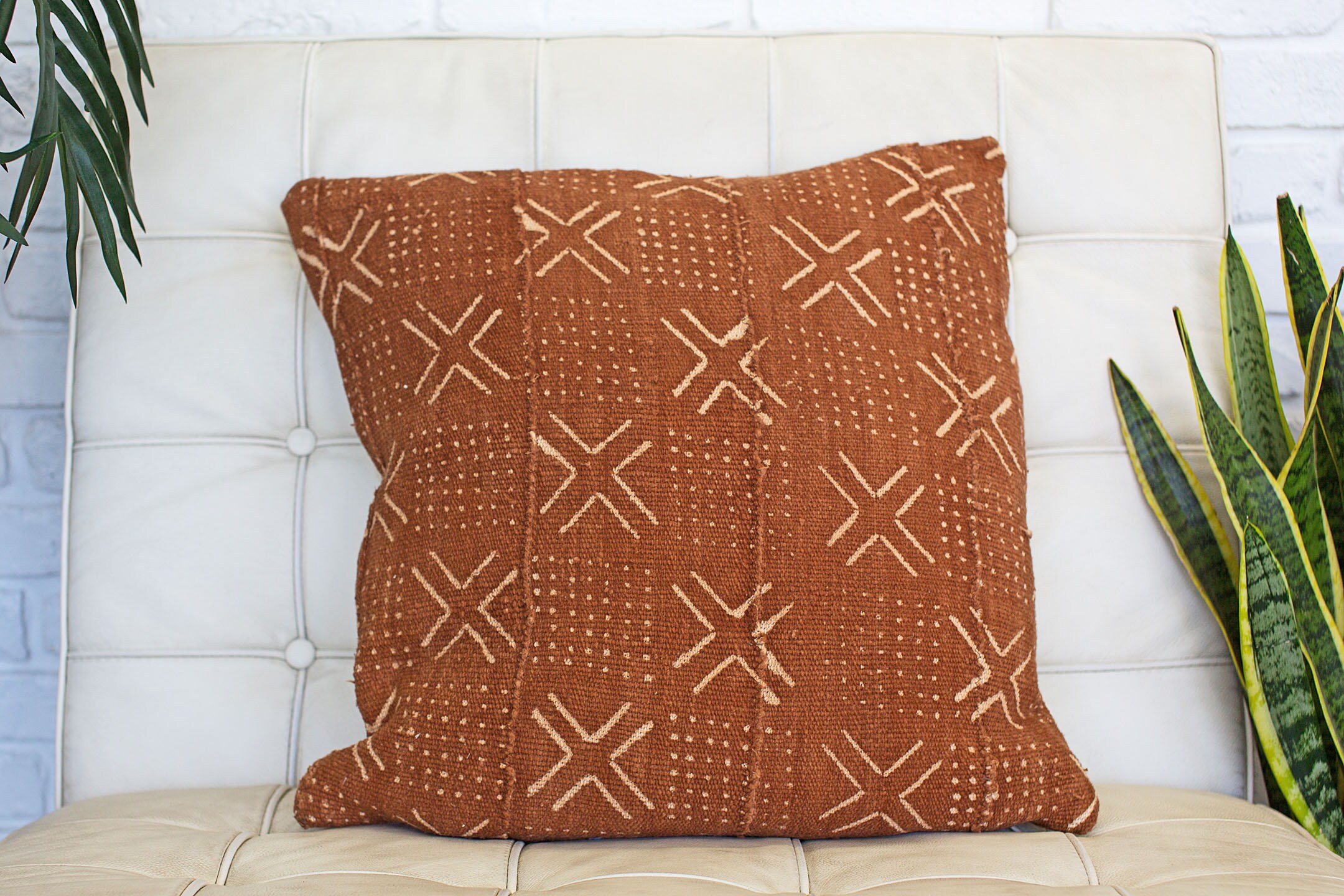 Rust Mudcloth Pillow - Etsy