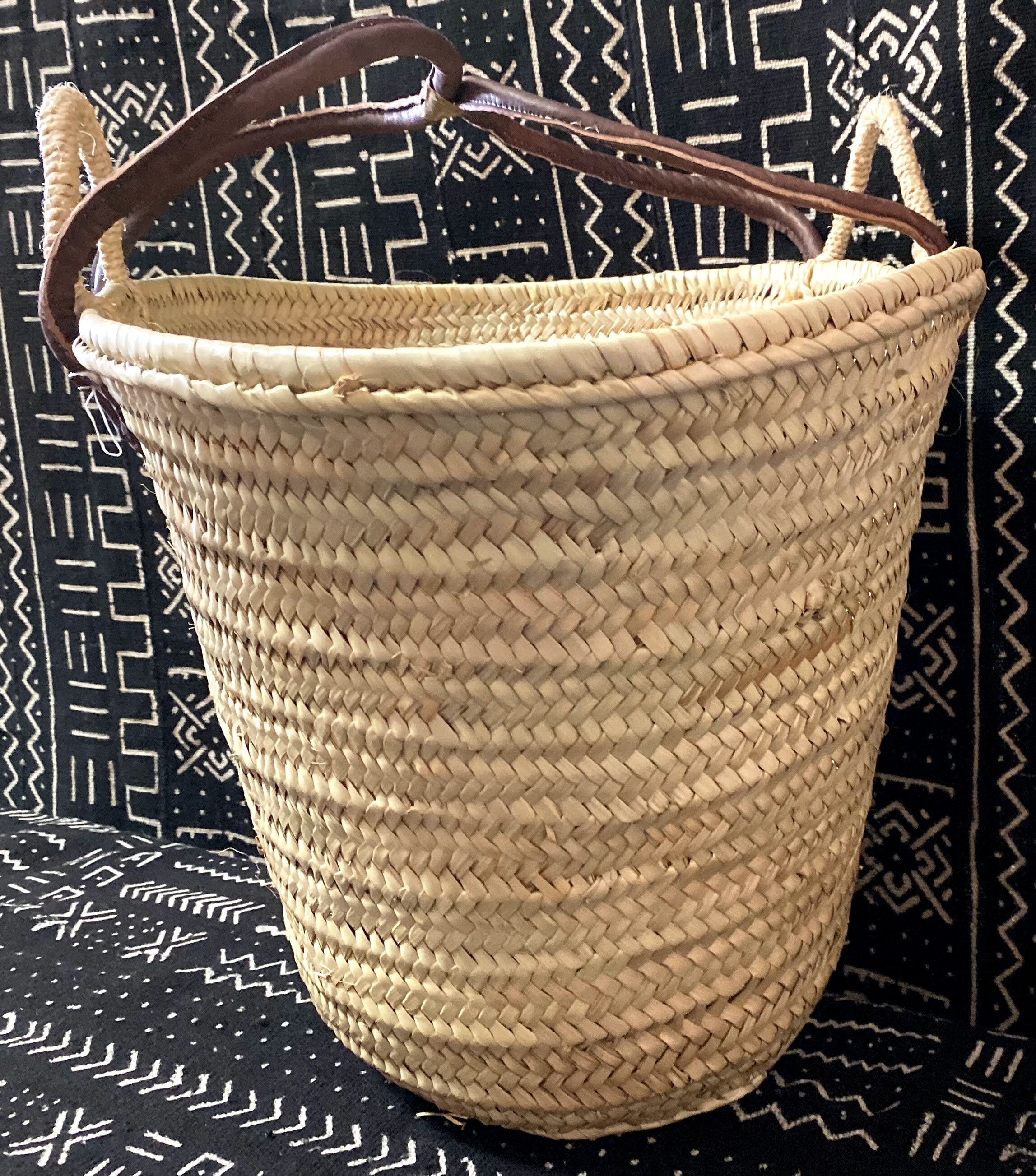 Natural-colored French/moroccan Market Basket Made of Palm - Etsy