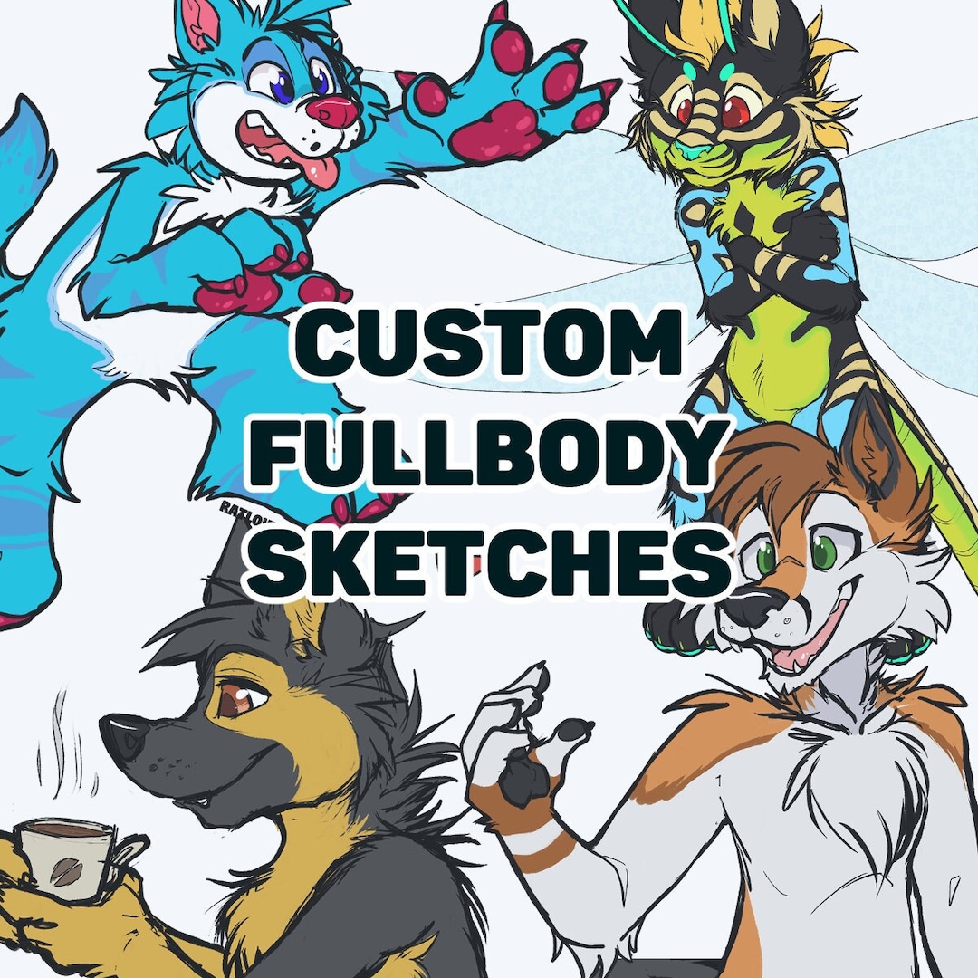 Custom Fullbody Furry Sketch Commission - Etsy