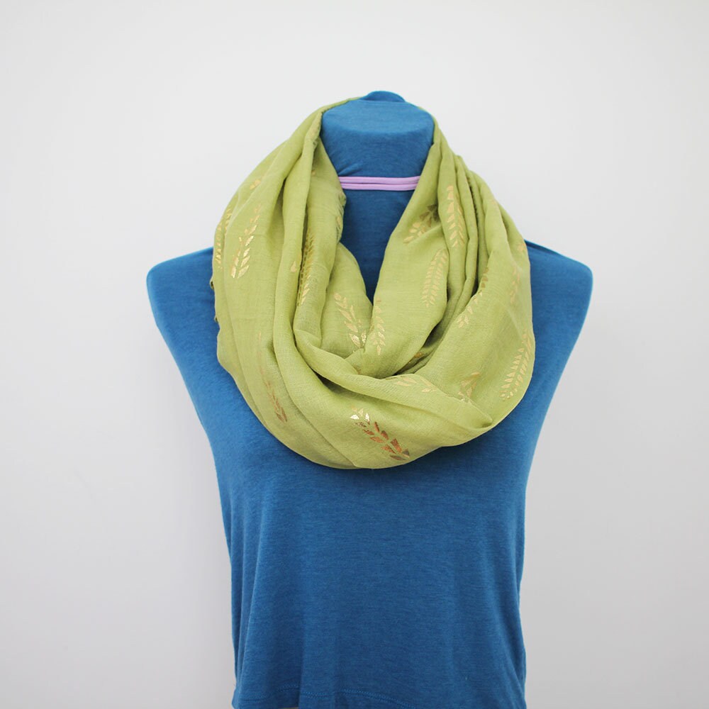 Infinity Bufanda metalizada oro hoja bufanda shawl envoltura - Etsy España