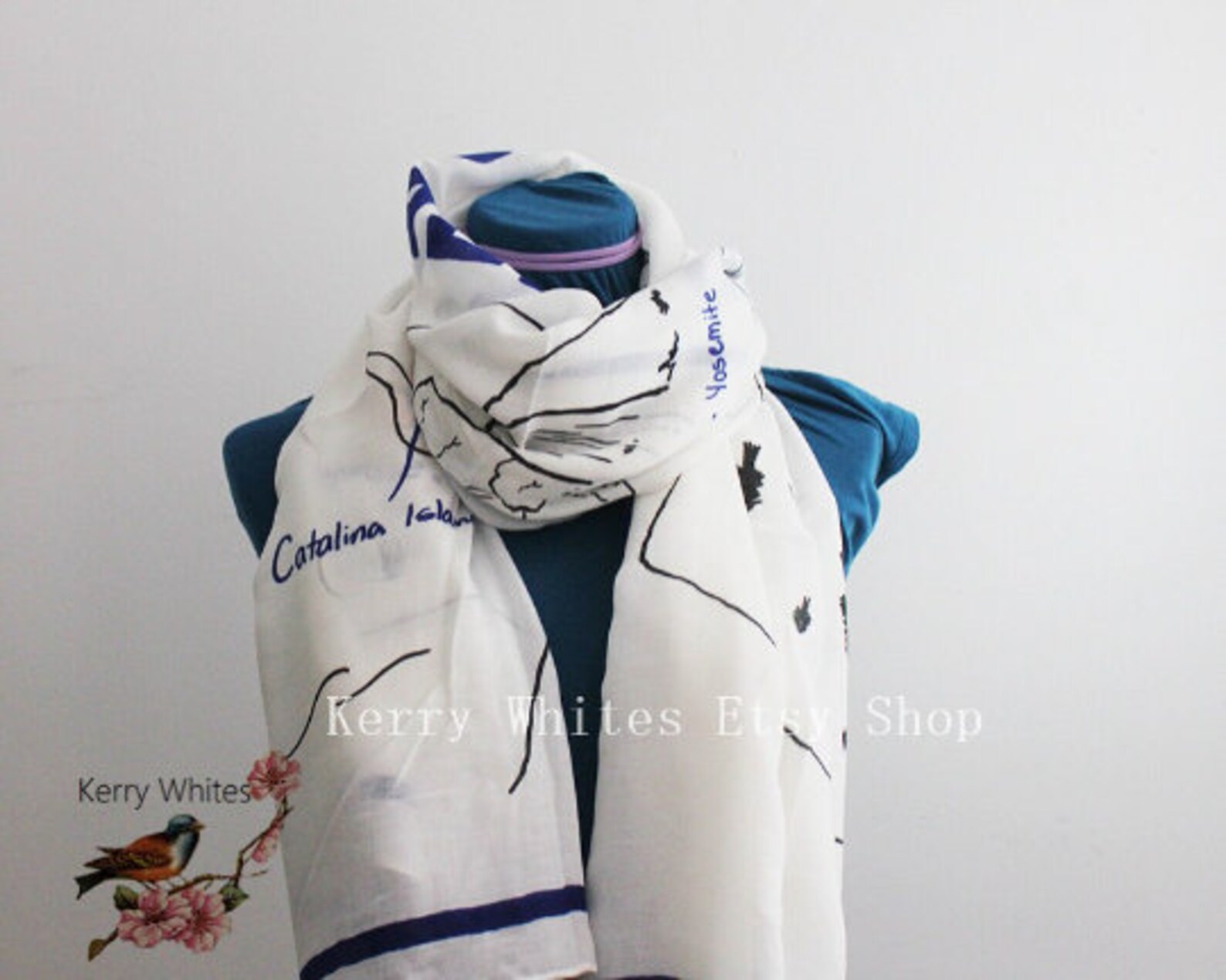 California Map Tassel Scarf - Etsy