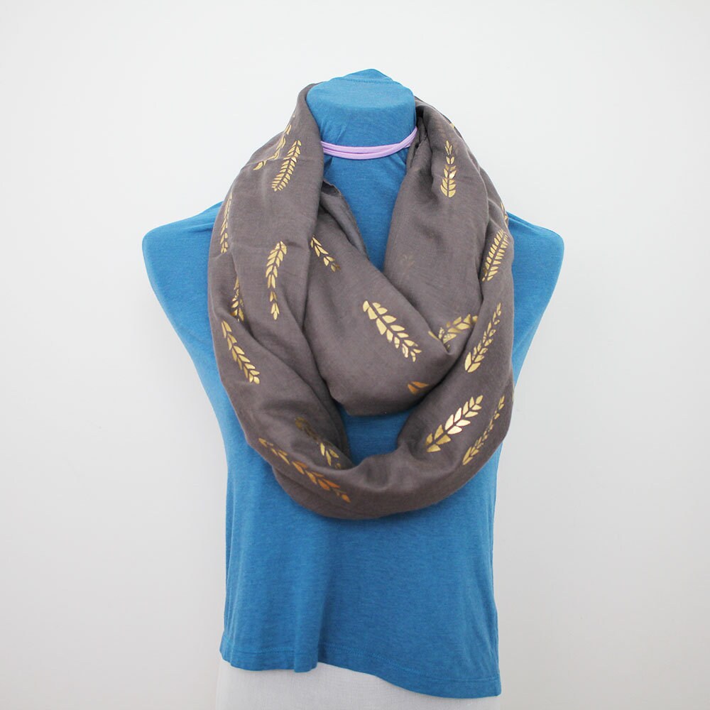 Infinity Bufanda metalizada oro hoja bufanda shawl envoltura - Etsy España