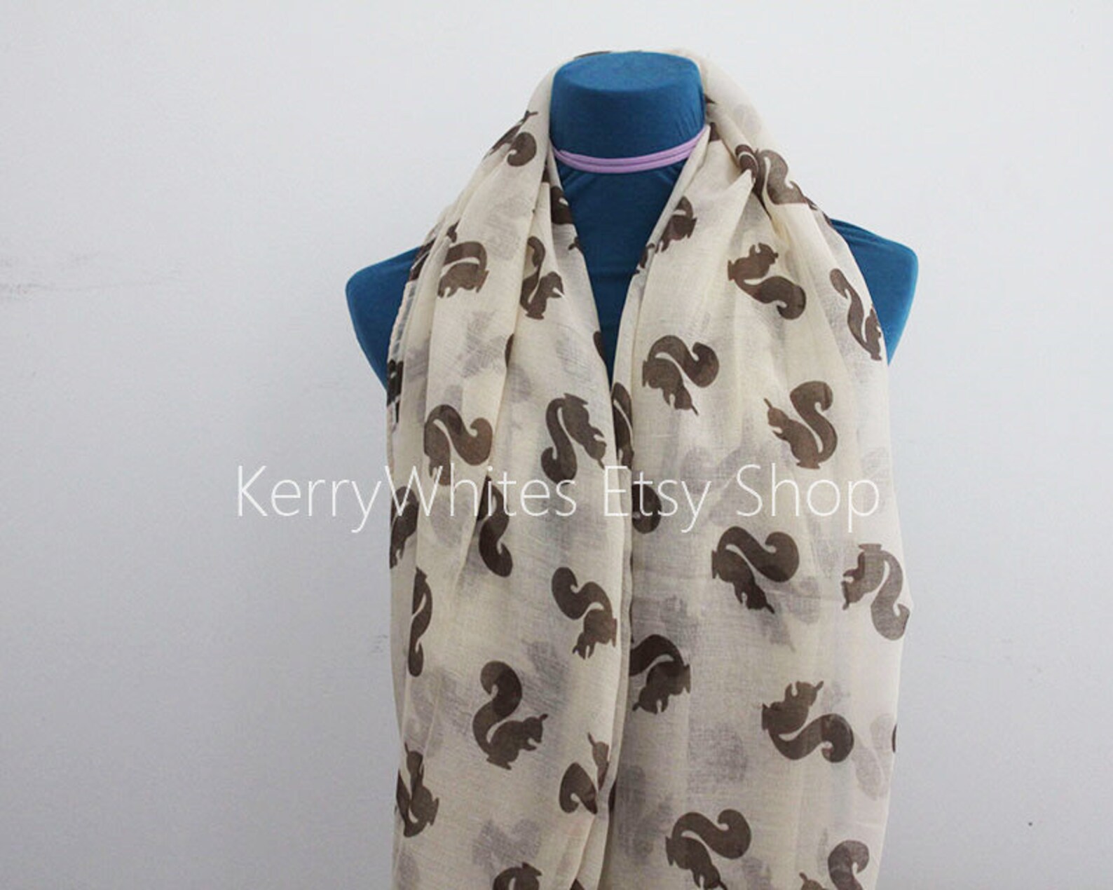 Squirrel Infinity Scarf - Beige - Etsy