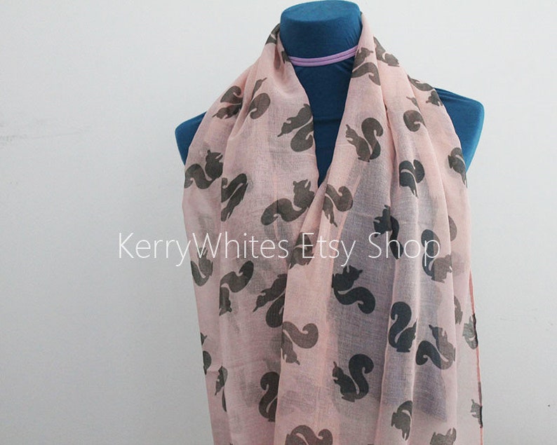 Squirrel Infinity Scarf - Beige - Etsy