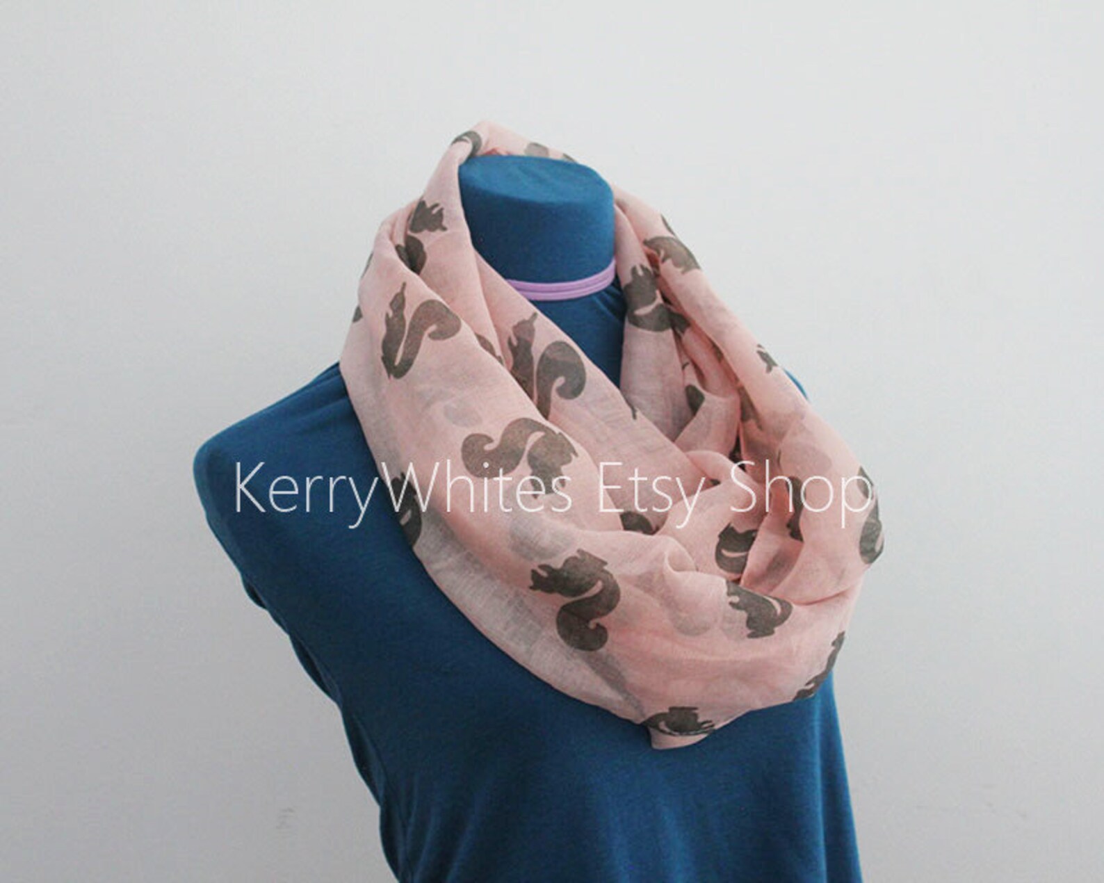 Squirrel Infinity Scarf - Beige - Etsy