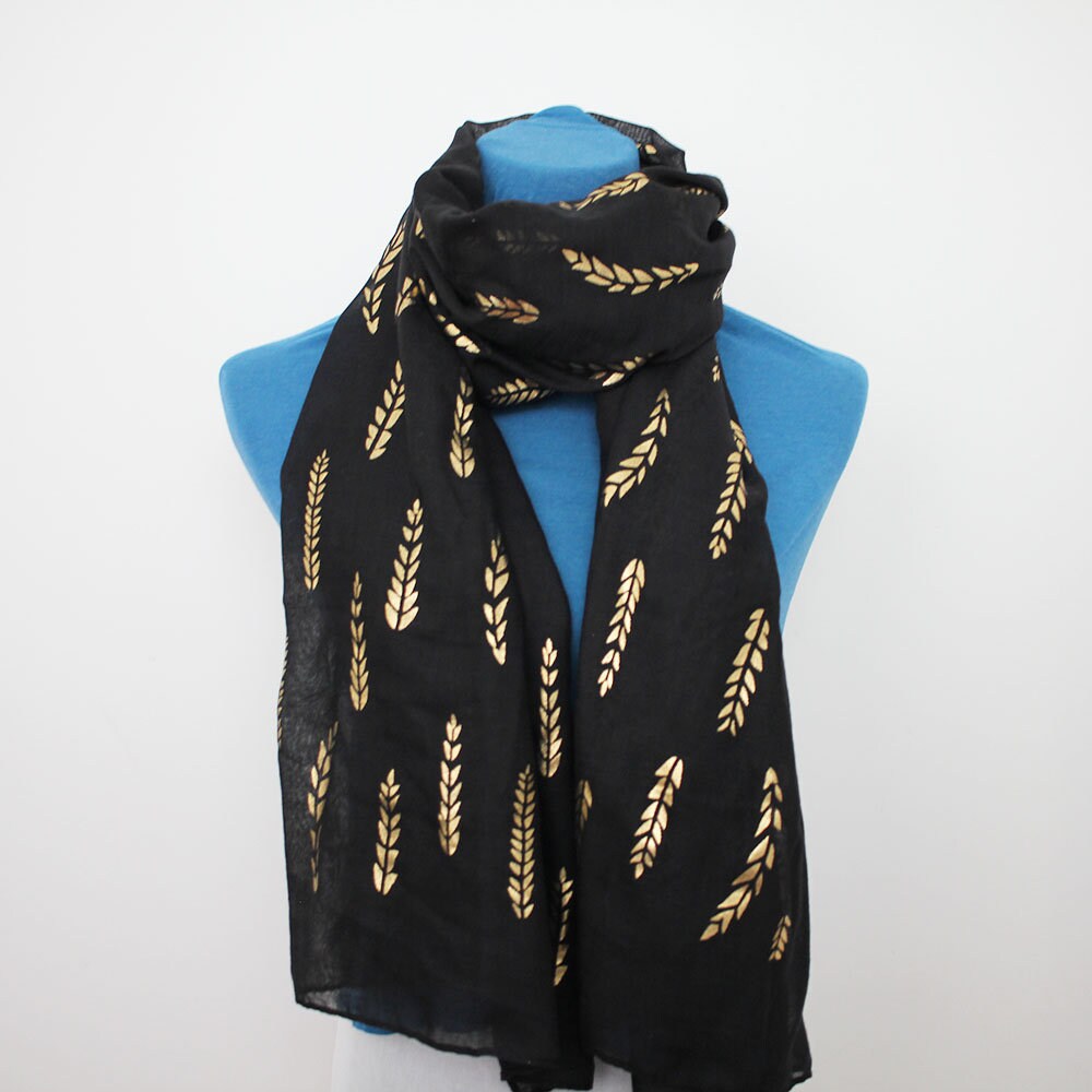 Infinity Bufanda metalizada oro hoja bufanda shawl envoltura - Etsy España