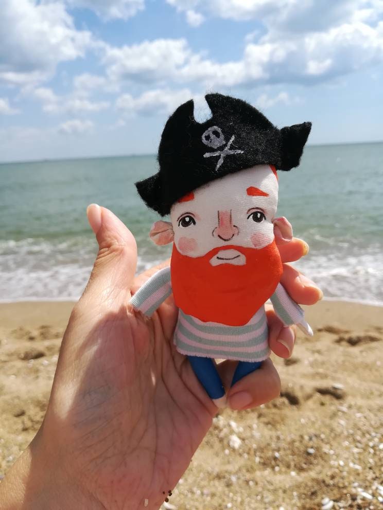 Red Beard Friendly Pirate,pirate Rag Doll,sea Lovers Ornament ,old Sea ...